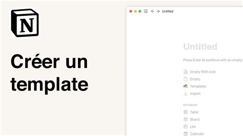 Comment Créer Un Template Notion Tuto Notion Youtube