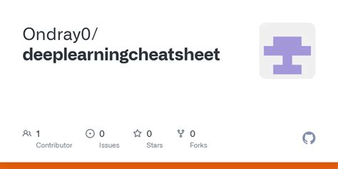 Github Ondray Deeplearningcheatsheet