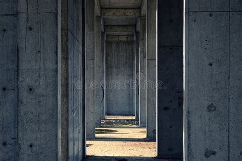 Abstract Minimal Geometric Architecture Pattern Abandoned Construction Concrete Building