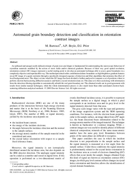 Pdf Automated Grain Boundary Detection And Classification In