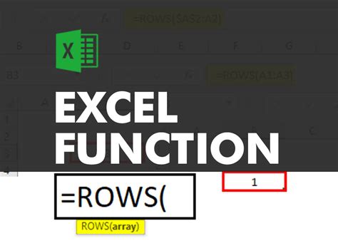Excel Function ROWS Formulas Examples Complete Guide