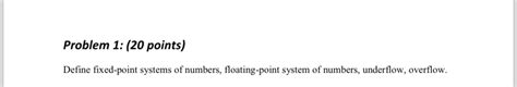 solved problem 1 20 ﻿points define fixed point systems of
