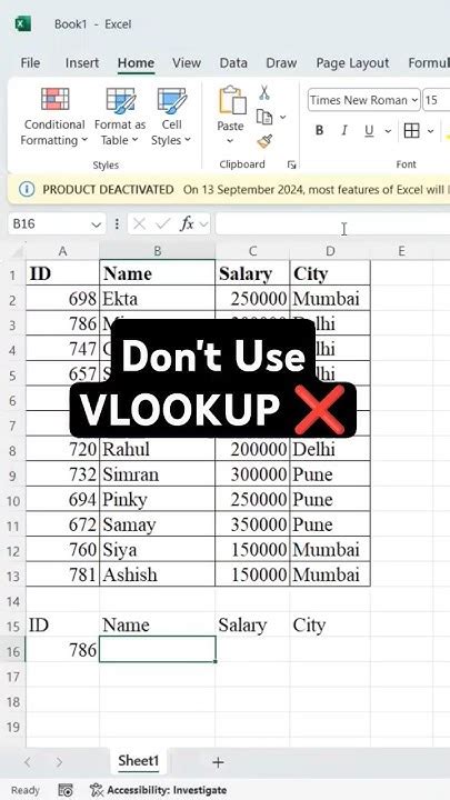 Dont Use Vlookupinstead Use This Function Excel Formula Dget Dataanalytics Exceltips