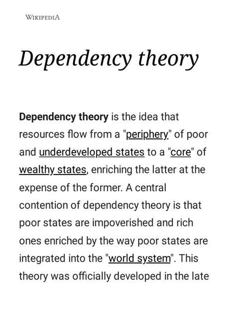 Dependency Theory Wikipedia Pdf Aids Macroeconomics