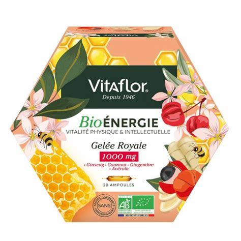 VITAFLOR BIO ÉNERGIE Royal Jelly 1000mg - 20 Ampoules of 10ml