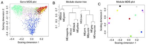 module analysis a mds plot demonstrating the similarity of rnas