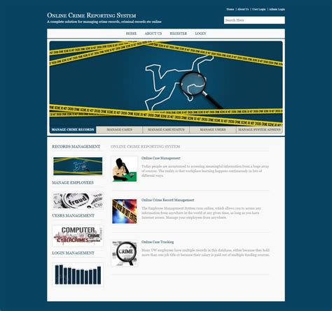 E Crime Reporting System ASP Core C MVC MySQL Projects Free Source