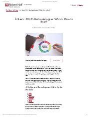 Comparing Basic SDLC Methodologies A Detailed Overview Course Hero