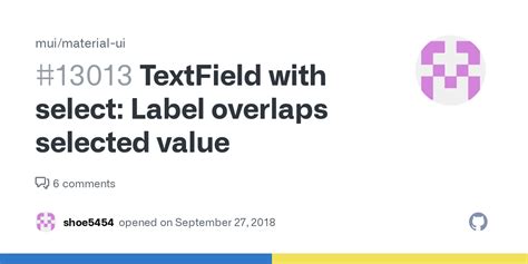 Textfield With Select Label Overlaps Selected Value · Issue 13013