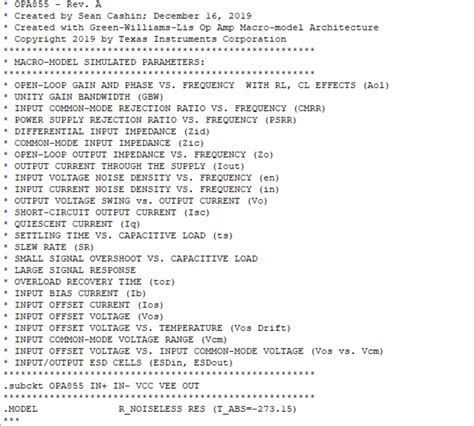 OPA OPA Model Don T Work In LtSpice Amplifiers Forum Amplifiers TI E E Support Forums