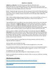 Objective Vs Subjective Understanding The Difference In Course Hero