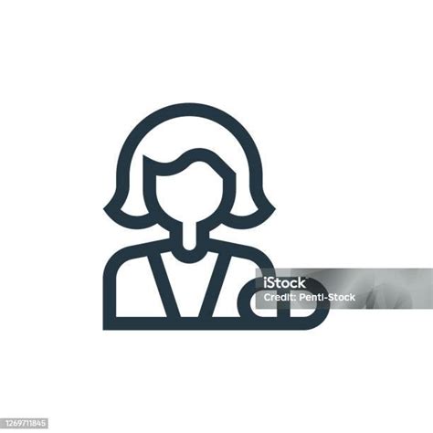 흰색 배경에서 격리된 약사 벡터 아이콘입니다 개요 웹 사이트 디자인 및 모바일 응용 프로그램 개발을위한 얇은 라인 약사 아이콘