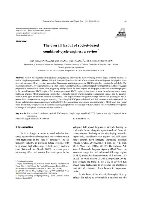 Pdf The Overall Layout Of Rocket Based Combined Cycle Engines A Review火箭基组合循环发动机总体布局研究进展