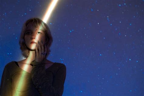 Free Photo Portrait Of Woman With Universe Projection Texture