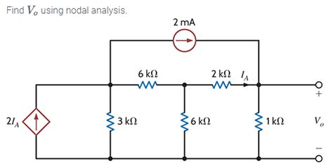Find Vo Using Nodal Analysis Chegg Com