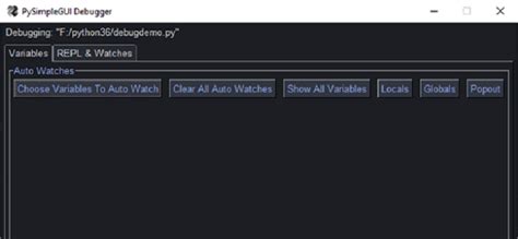 Pysimplegui Debugger 调试器