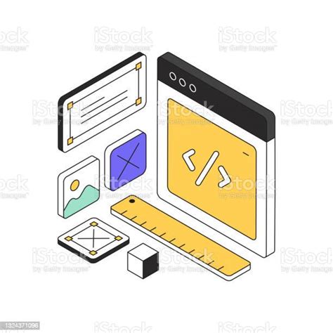 웹 디자인 개념 Isometric 웹 배너 포스터 표지 및 배너를 위한 3차원 디자인 사용자 경험에 대한 스톡 벡터 아트 및 기타 이미지 사용자 경험 등측투영법 코드