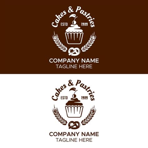 베이커리 로고 디자인 템플릿 프리미엄 벡터