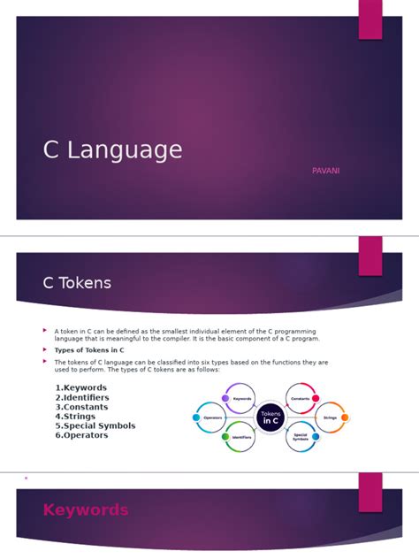 C Tokens Pdf Reserved Word Computer Programming