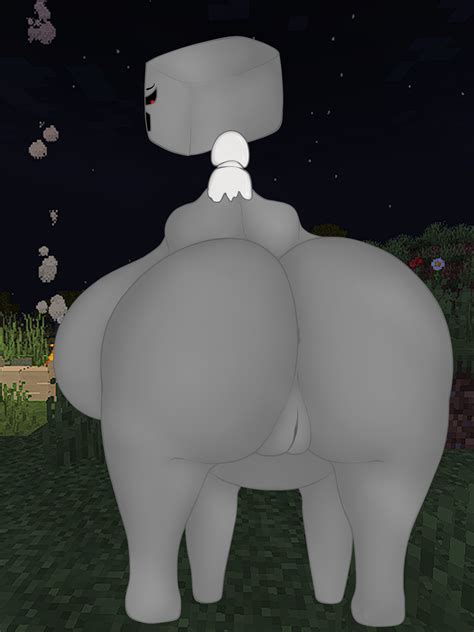 Rule 34 2022 3 4 All Fours Anus Barely Visible Anus Creeper Minecraft Female Feral Grey Body