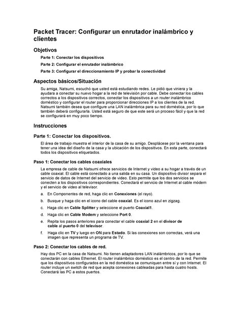 Packet Tracer Cisco Skills For All Packet Tracer Configurar Un