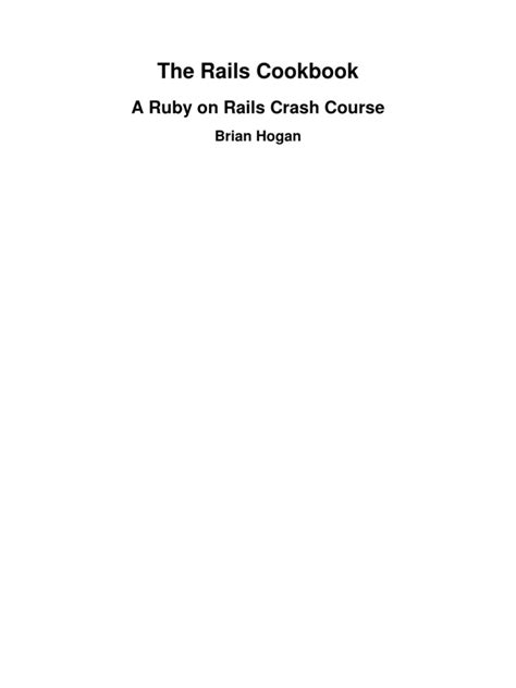 The Rails Cookbook A Ruby On Rails Crash Course Pdf Modelview