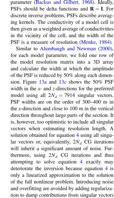 pdf 3d inversion and resolution analysis of land based csem data from