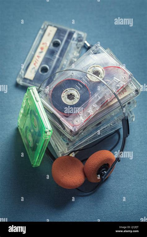 Classic Pile Of Cassette Tapes As Symbol Of Analog Music Cassette