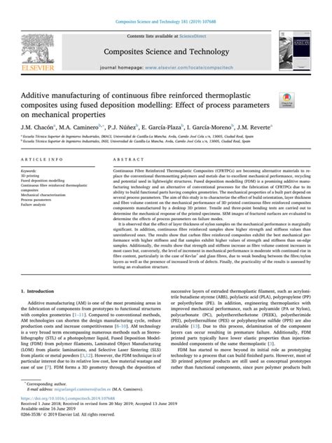 Additive Manufacturing Of Continuous Fibre Reinforced Thermoplastic Pdf Deformation
