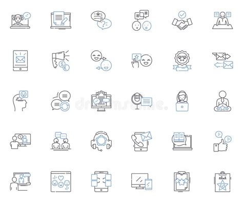 Critiques Line Icons Collection Analysis Evaluation Feedback Review