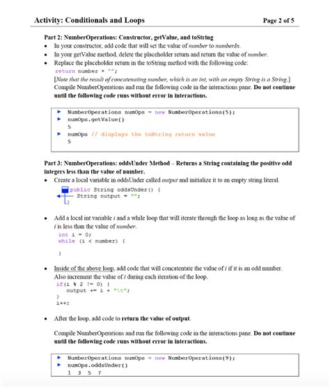 Solved Activity Conditionals And Loops Page 1 Of 5 Goals