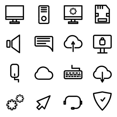 Computer Settings Vector Hd Png Images Computer Icon Set Vector