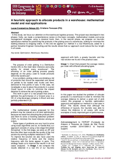 Pdf A Heuristic Approach To Allocate Products In A Warehouse