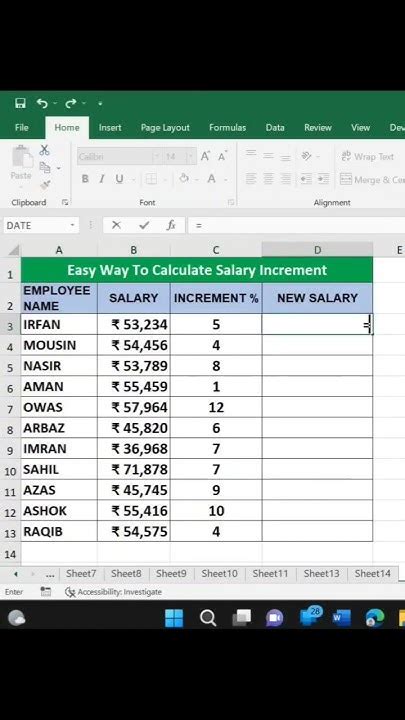 Salary Increment Format In Exce How To Add Increment In Salary Excel