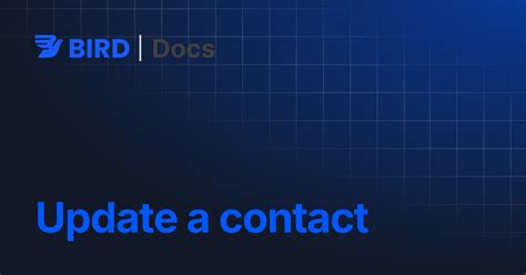 Update A Contact Bird Api Docs
