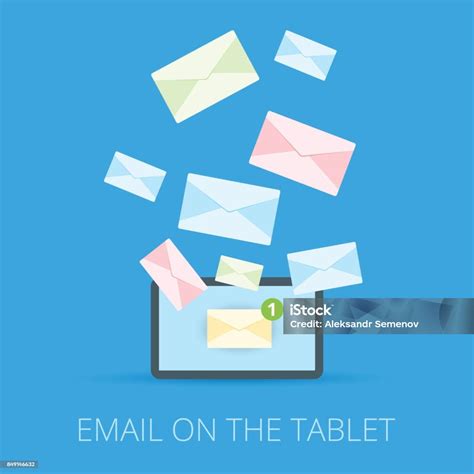 새로운 메시지 편지입니다 태블릿에 이메일 편지의 많은입니다 평면 디자인입니다 벡터 일러스트 레이 션 0명에 대한 스톡 벡터 아트 및 기타 이미지 Istock