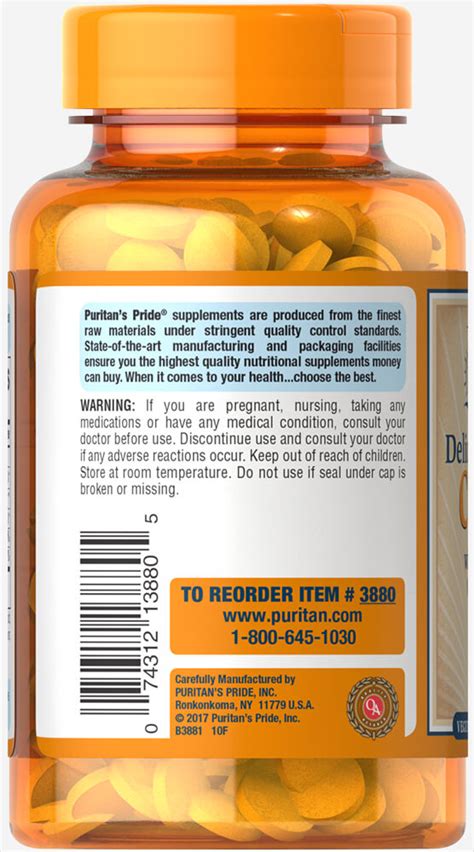 Puritans Pride Chewable Vitamin C 500 Mg With Rose Hips 500 Mg 90 C
