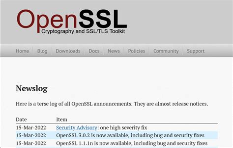 B development OpenSSLに脆弱性修正したOpenSSL 3 0 2 1 1 1nが公開 ほか 18件を掲載3月16日のダイジェストニュースダイジェスト