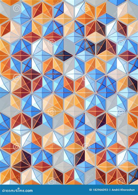 Honeycomb Style Pattern Digital Background 3d Rendering Graphic Template Stock Illustration