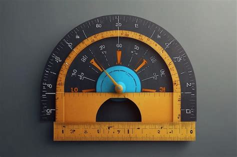 Protractor Ruler Measuring Tool 3d Vector Icon Cartoon Minimal Style