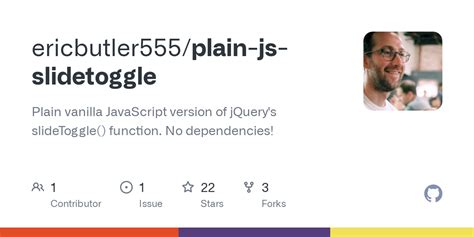 Github Ericbutler555plain Js Slidetoggle Plain Vanilla Javascript