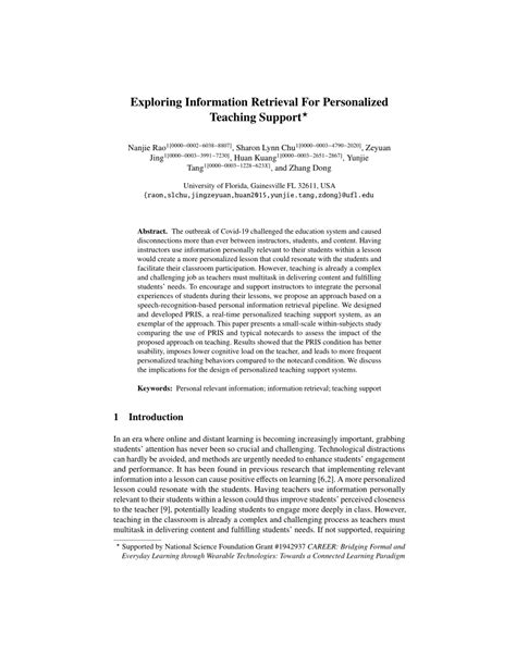 Pdf Exploring Information Retrieval For Personalized Teaching Support