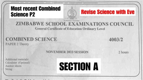 Zimsec November 2023 Combined Science Paper 2 Section A Solutions