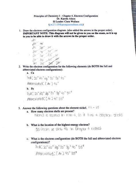 Calcium Electron Configuration Arrows