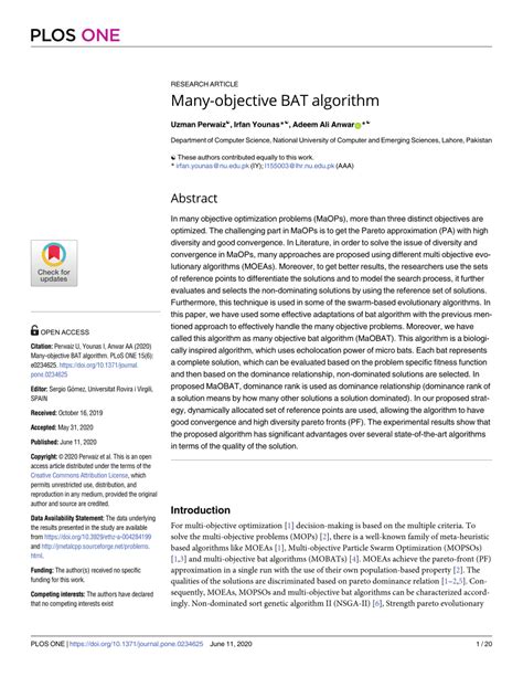 Pdf Many Objective Bat Algorithm
