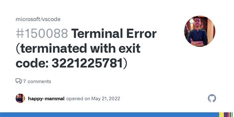 Terminal Error Terminated With Exit Code 3221225781 · Issue 150088