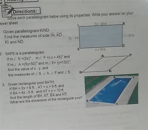 Solved Directions So Ive Each Parallelogram Below Using Its