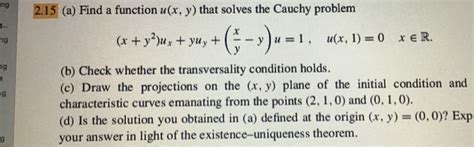 Solved 215 A Find A Function Ux Y That Solves The