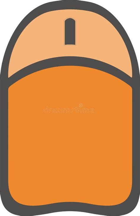 The Drawing Of A Orange Computer Mouse A Small Hardware Input Device