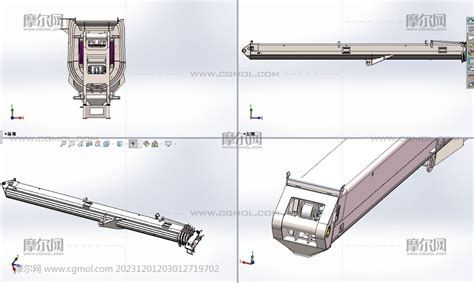 内走绳 二节单出 吊车伸缩臂solidworks模型 机械工具模型下载 摩尔网CGMOL